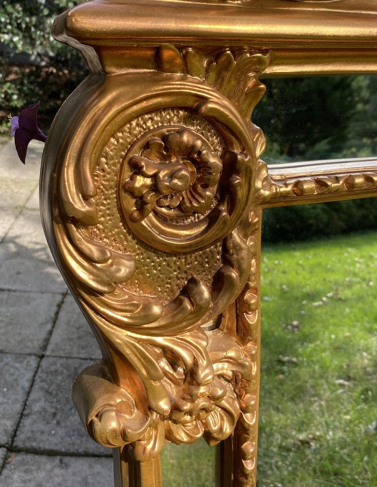 Vintage Italian Regency-Style Reproduction Gold Mirror with Dragon ...