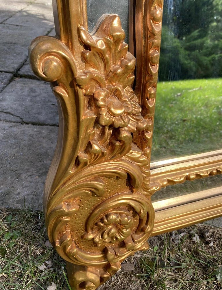 Vintage Italian Regency-Style Reproduction Gold Mirror with Dragon ...
