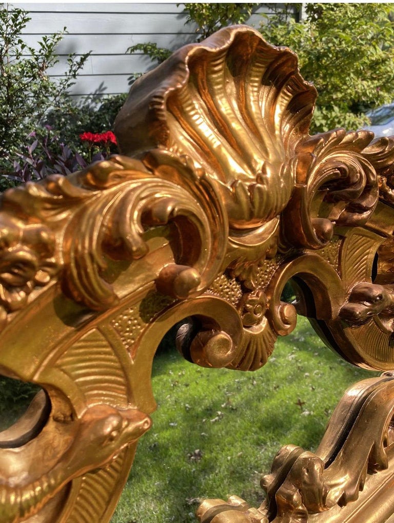 Vintage Italian Regency-Style Reproduction Gold Mirror with Dragon ...