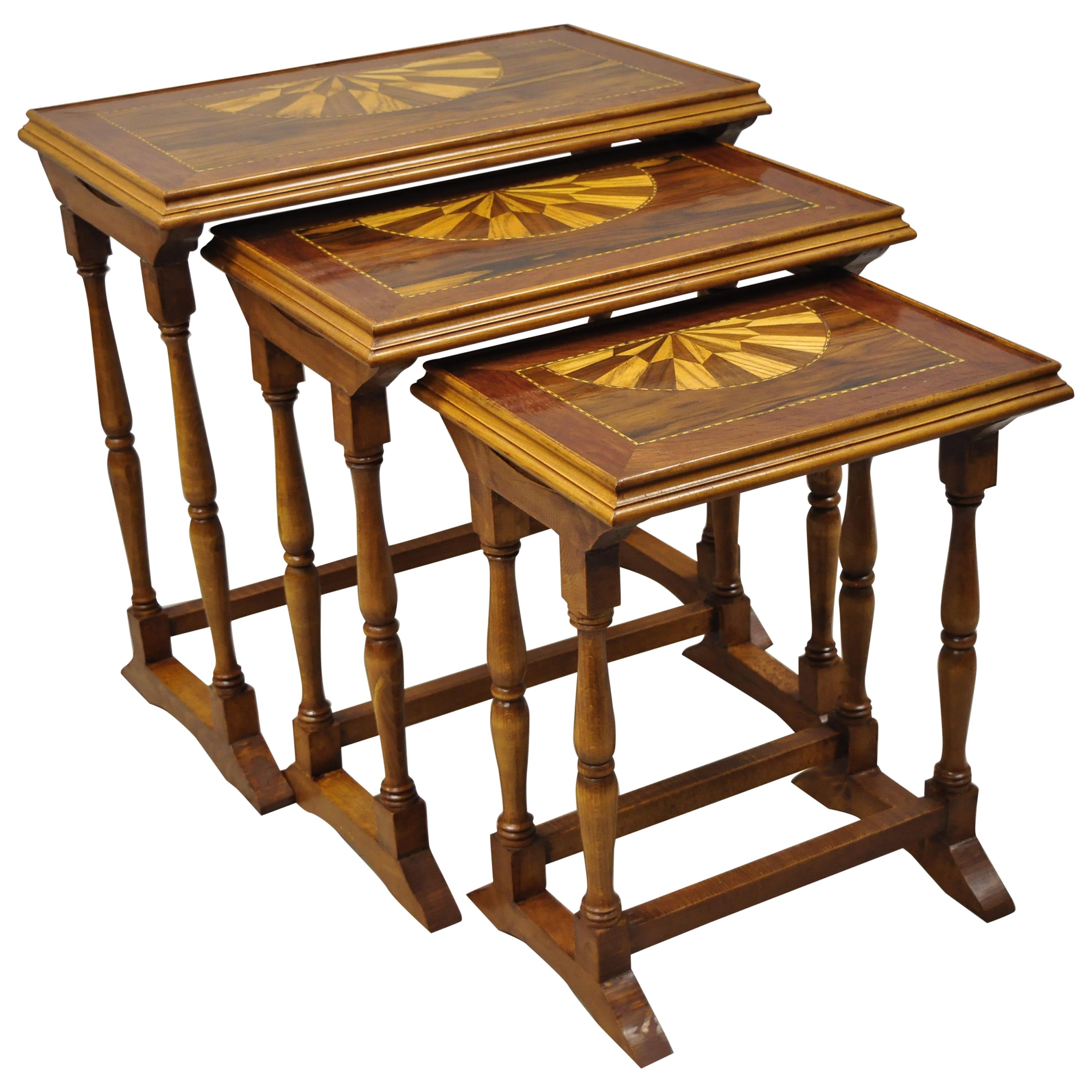 Italian Inlaid Nesting Tables - 4 For Sale on 1stDibs