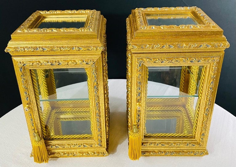 Vintage Italian Rococo Style Diminutive Display Case, a Pair at 1stDibs