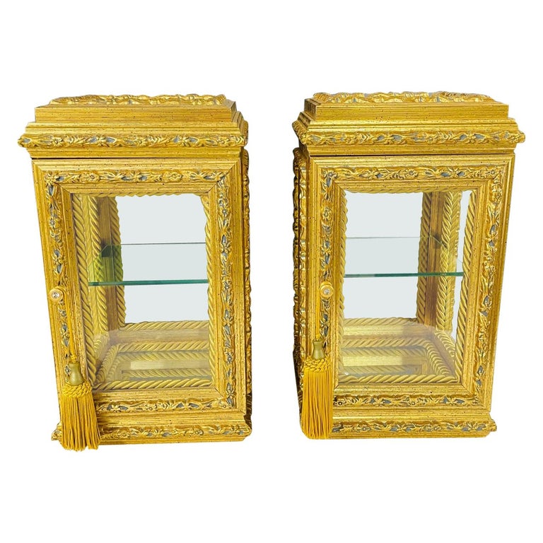 Vintage Italian Rococo Style Diminutive Display Case, a Pair at 1stDibs