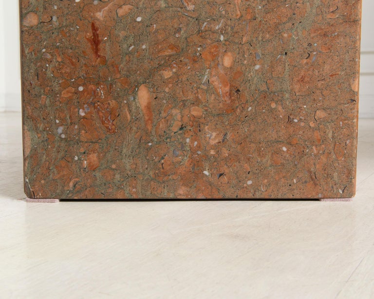 Vintage Italian Rosso Verona Marble Coffee Table For Sale at 1stdibs