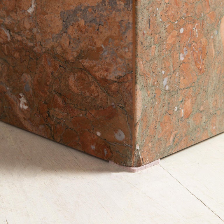 Vintage Italian Rosso Verona Marble Coffee Table For Sale at 1stdibs