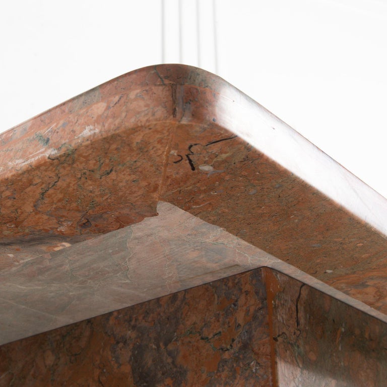 Vintage Italian Rosso Verona Marble Coffee Table For Sale at 1stdibs