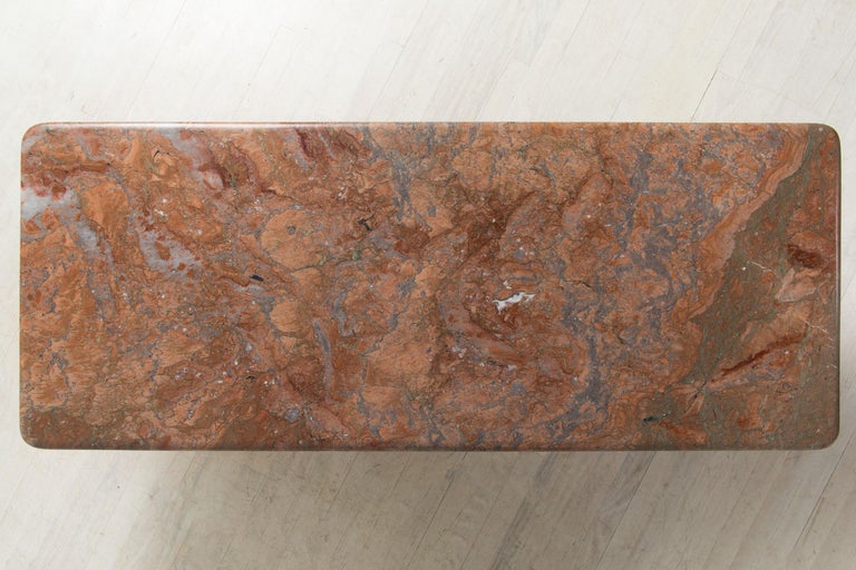 Vintage Italian Rosso Verona Marble Coffee Table For Sale at 1stdibs