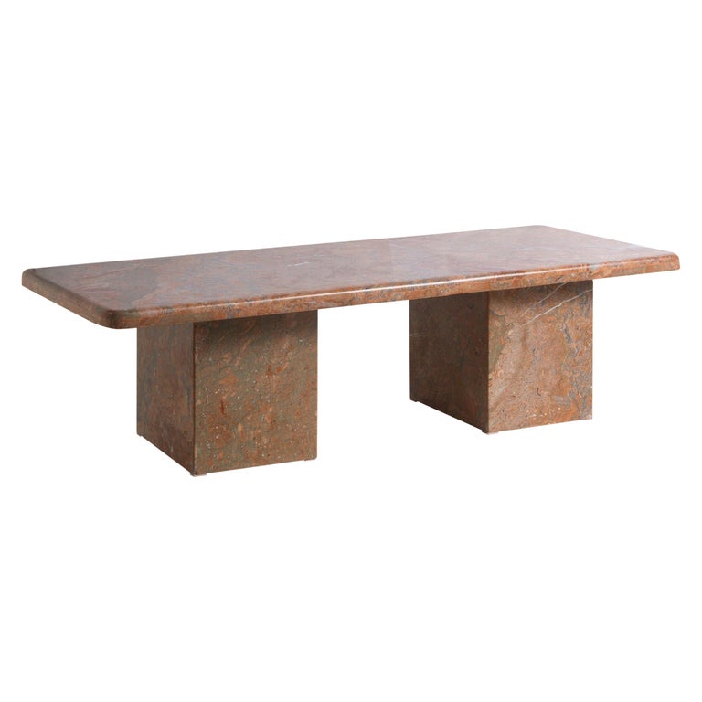 Vintage Italian Rosso Verona Marble Coffee Table For Sale at 1stdibs