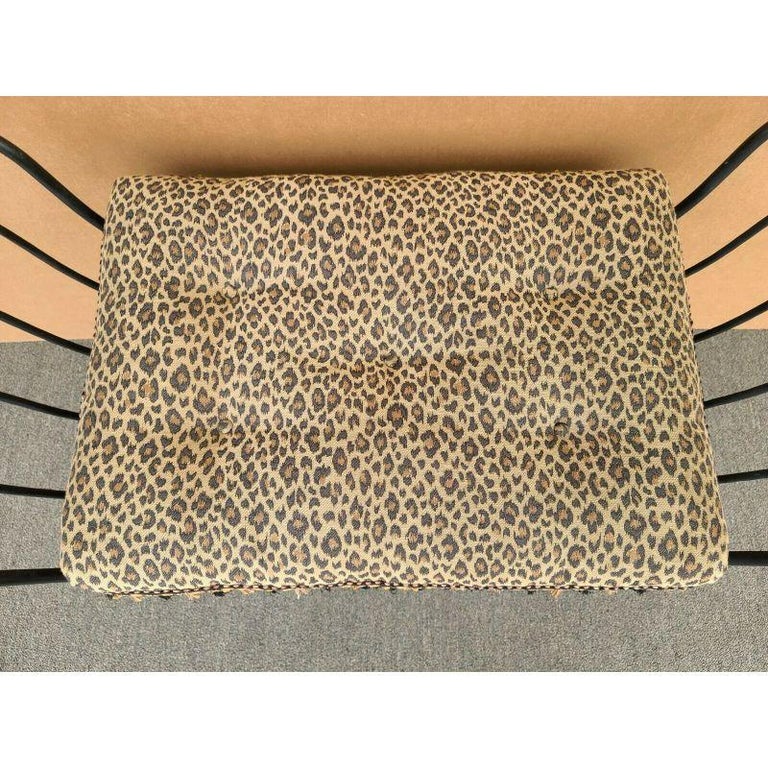 Vintage Italian Scrolled Wrought Iron Leopard Bench For Sale at 1stDibs