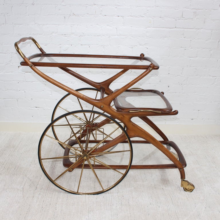 Vintage Italian Serving Trolley / Bar Cart by Cesare Lacca, Circa 1950s ...