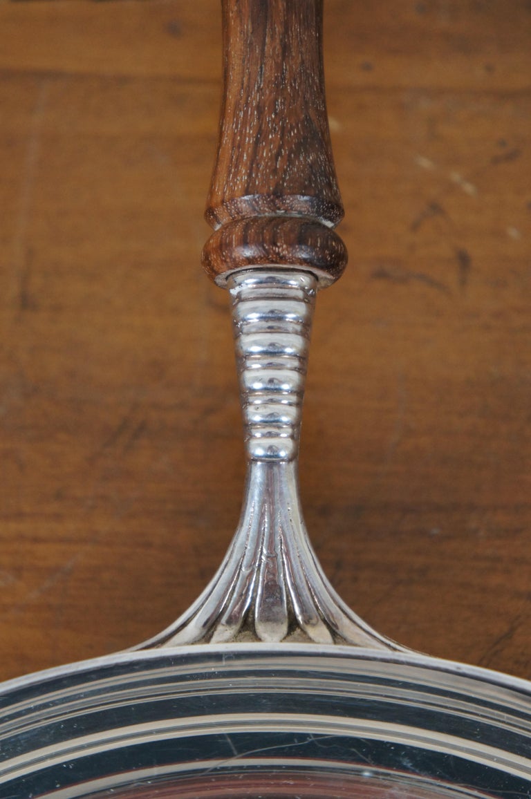 Vintage Italian Silver Plate Crepe Sauce Frying Saute Pan Skillet Wood ...