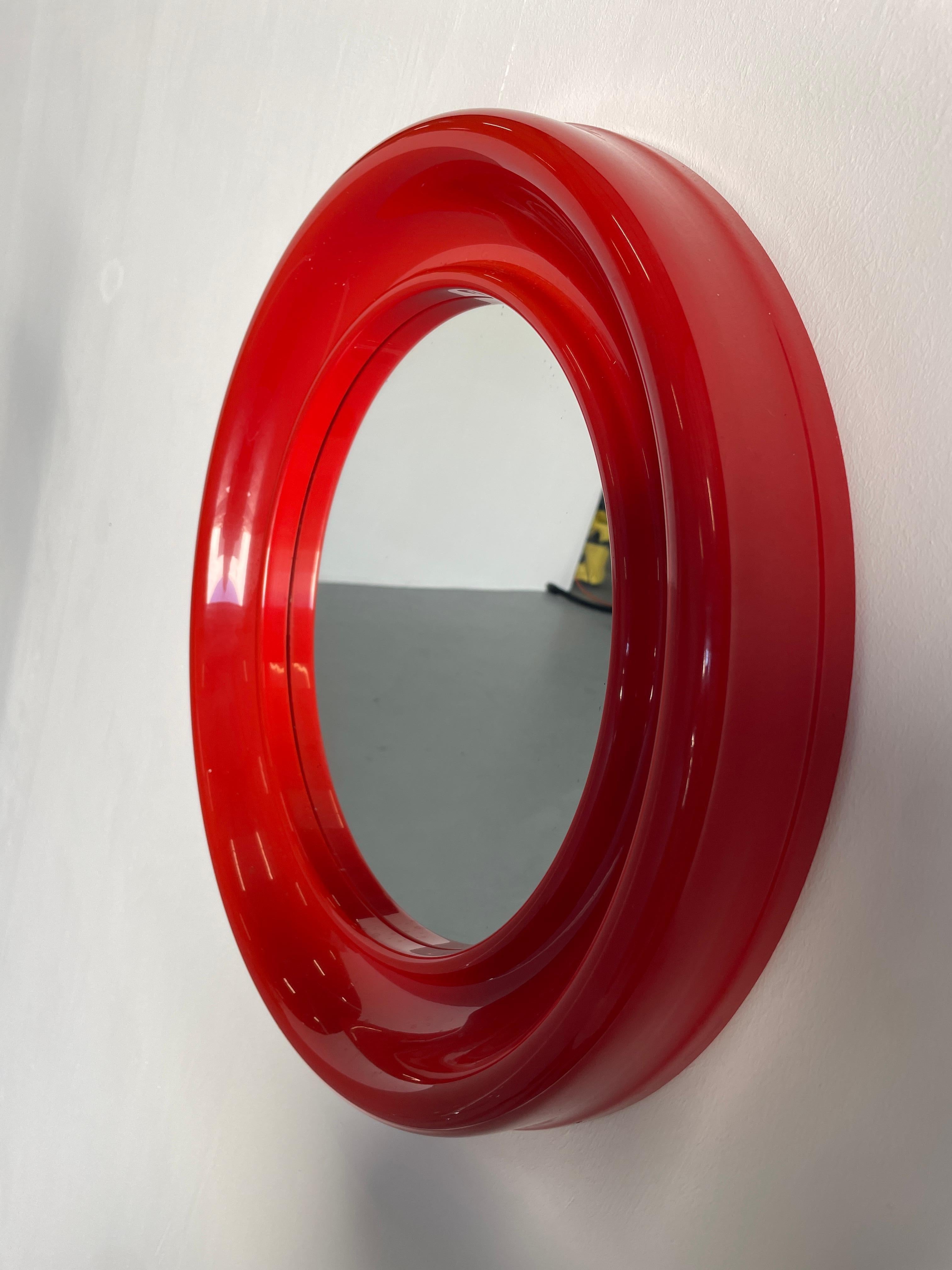 Vintage Italian Space Age Circular Wall Mirror, 1980s Italy For Sale at ...