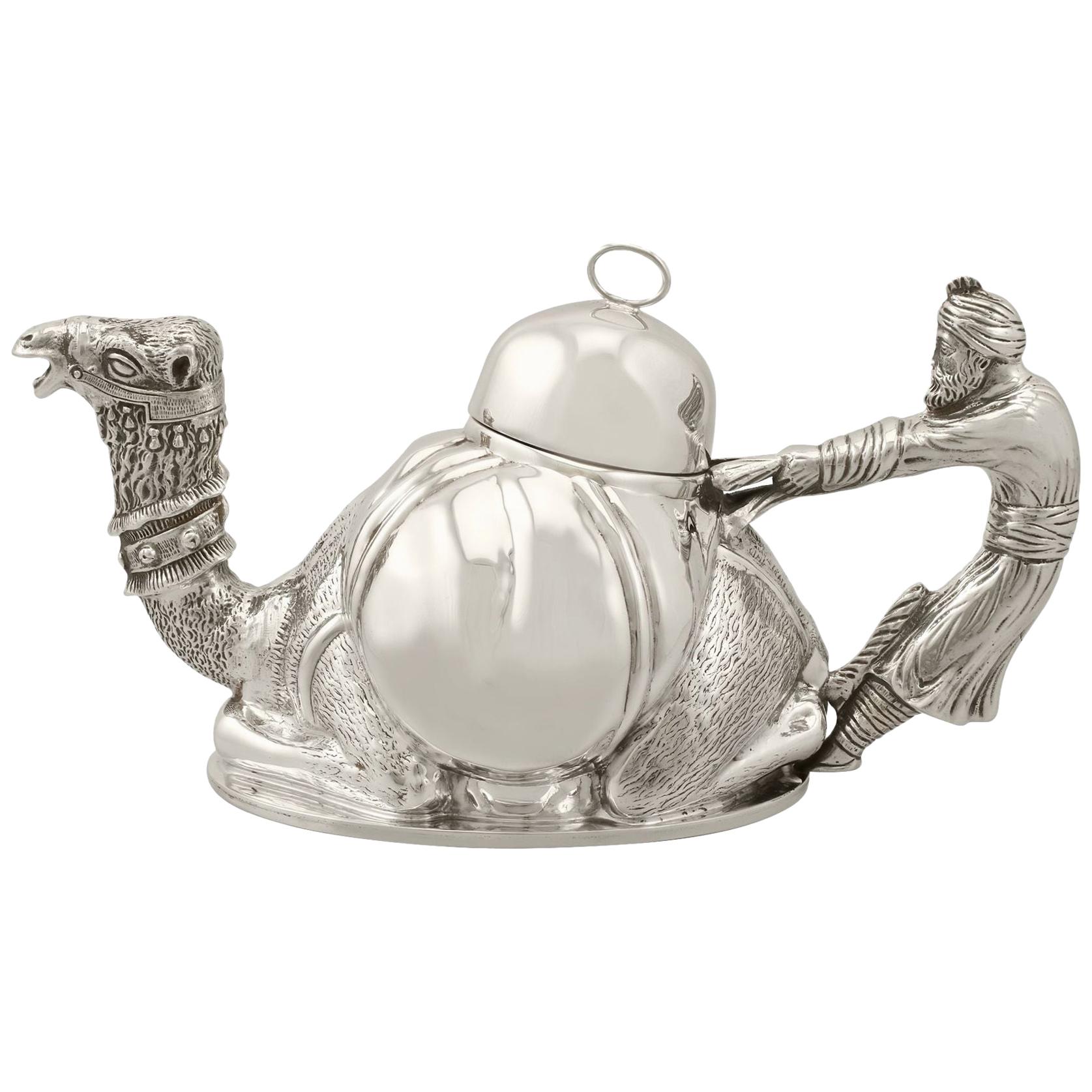 Vintage Italian Sterling Silver Teapot For Sale at 1stDibs