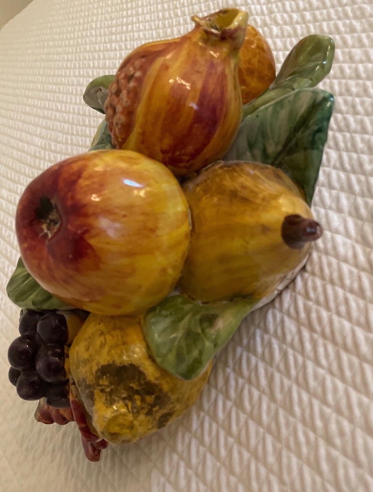 Vintage Italian Terra Cotta Cornucopia Wall Hanging For Sale at 1stDibs