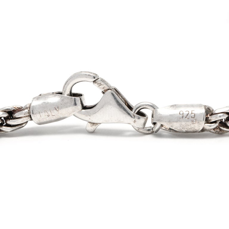 Vintage Italian Thick Rope Chain Necklace, Sterling Silver For Sale at ...