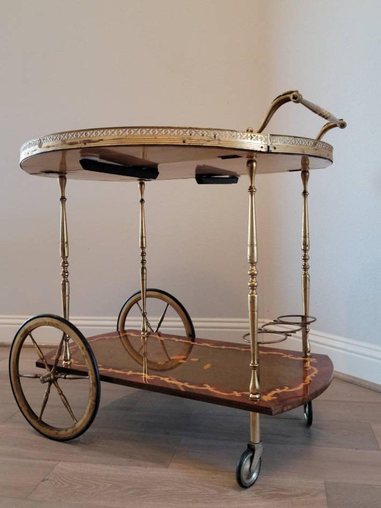 Vintage Italian Tiered Drop-Leaf Dessert / Bar Cart Trolley For Sale at ...