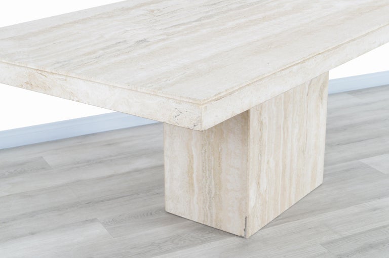 Vintage Italian Travertine Dining Table at 1stDibs