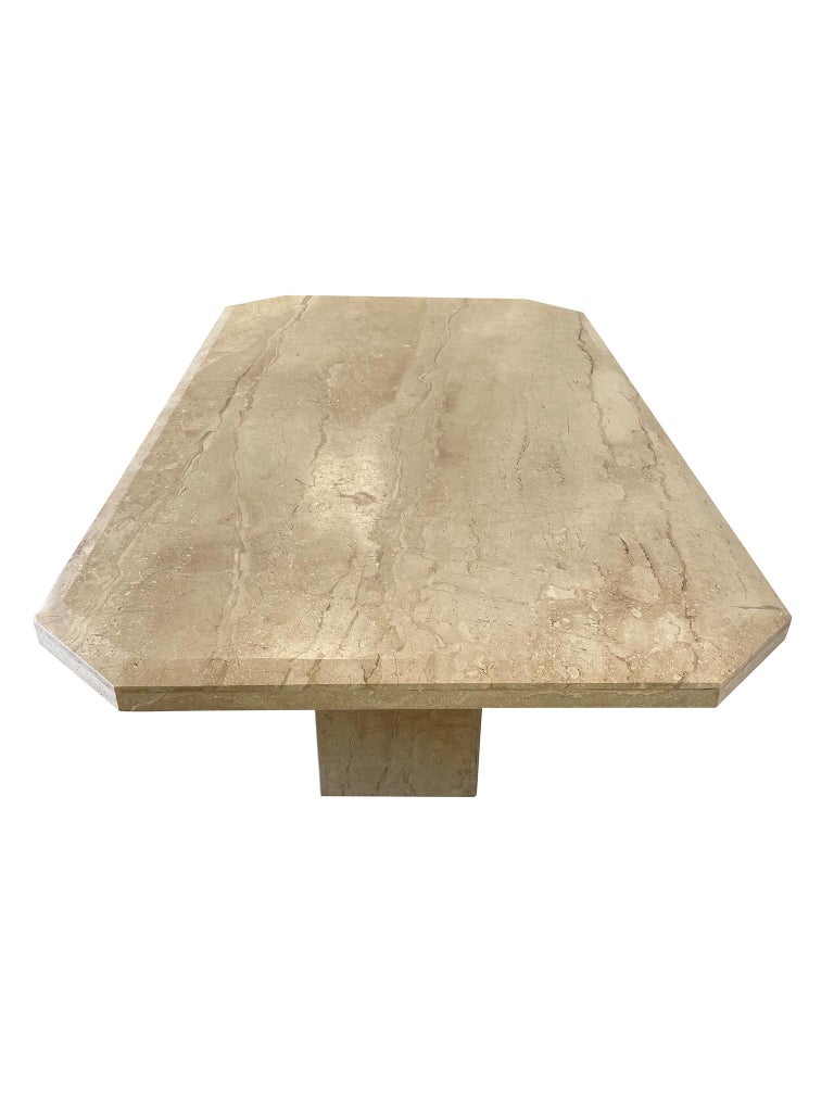 Vintage Italian Travertine Dining Table For Sale at 1stDibs