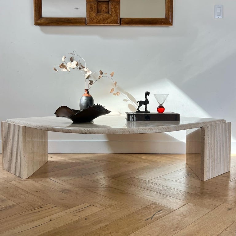 Vintage Italian travertine eye coffee table by Stone International ...