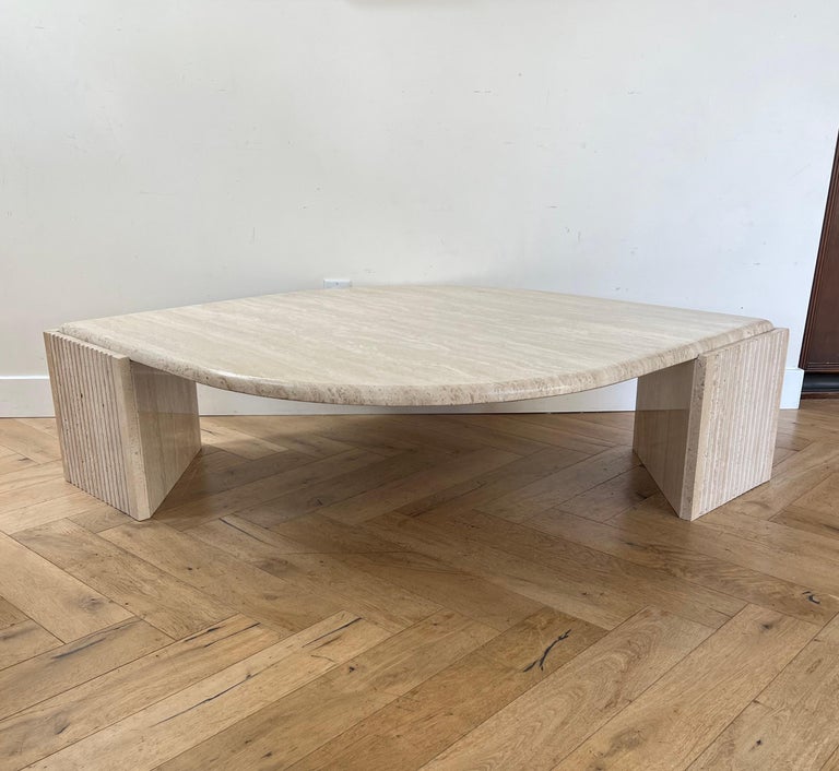 Vintage Italian travertine eye coffee table by Stone International ...