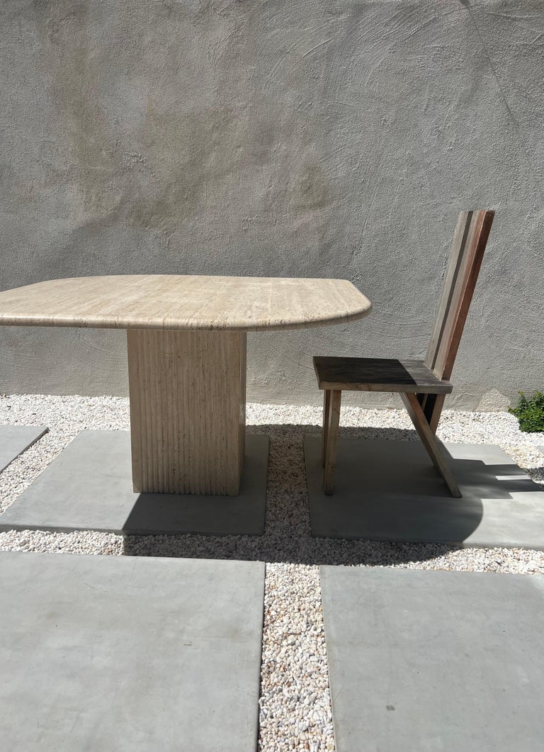 Vintage Italian Travertine Eye-Shaped Teardrop Dining Table, c. 1970 at ...