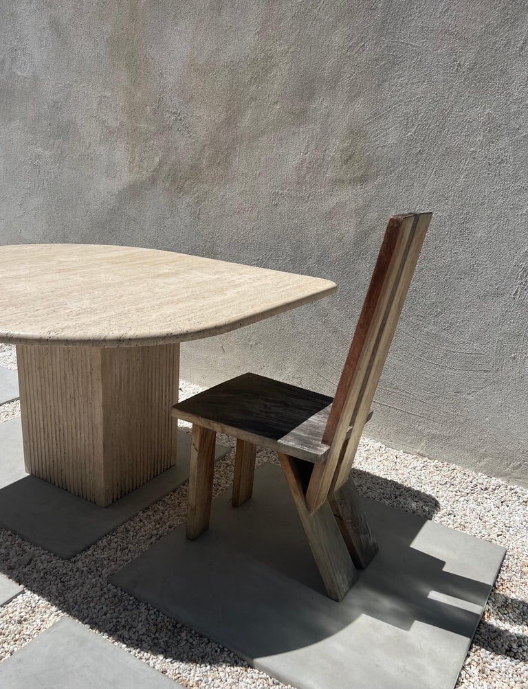 Vintage Italian Travertine Eye-Shaped Teardrop Dining Table, c. 1970 at ...