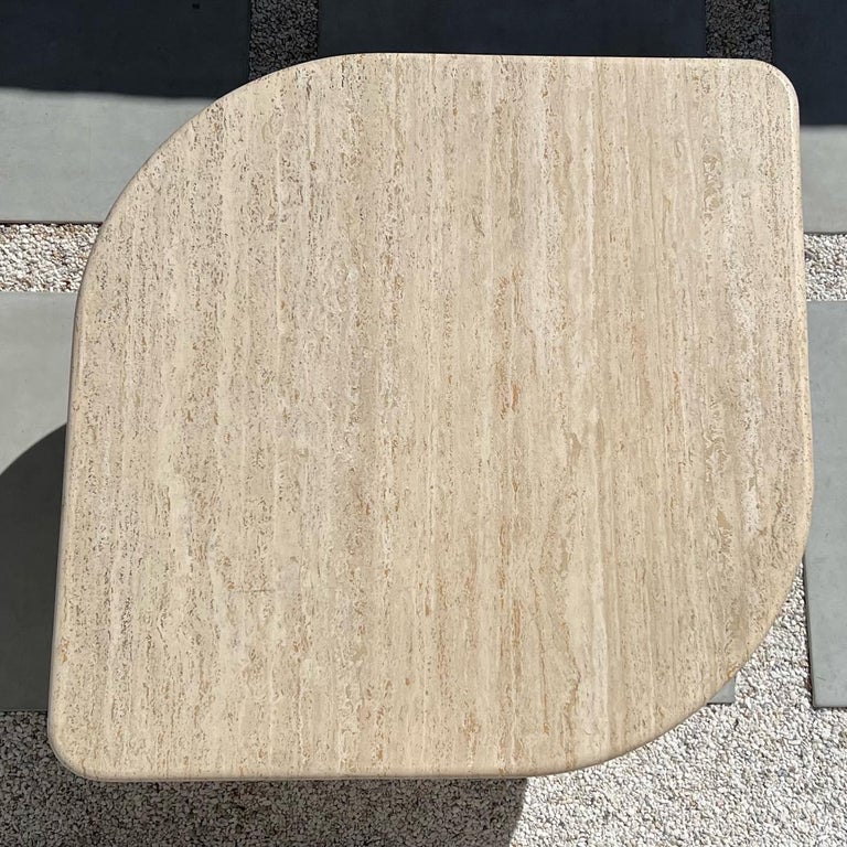 Vintage Italian Travertine Eye-Shaped Teardrop Dining Table, c. 1970 at ...