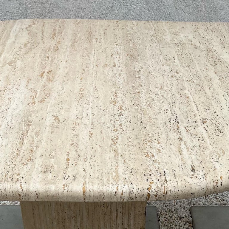 Vintage Italian Travertine Eye-Shaped Teardrop Dining Table, c. 1970 at ...