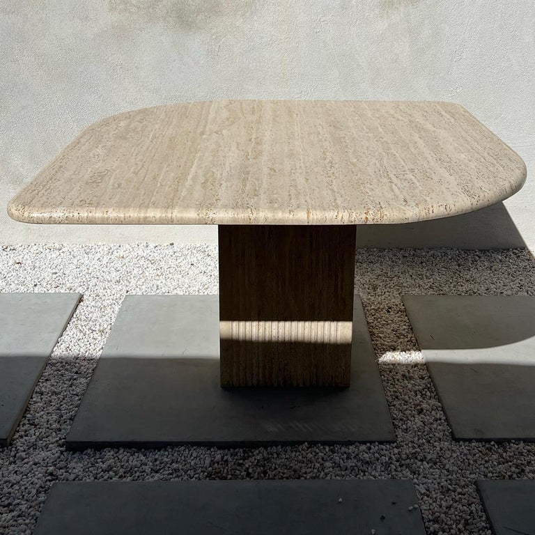 Vintage Italian Travertine Eye-Shaped Teardrop Dining Table, c. 1970 at ...