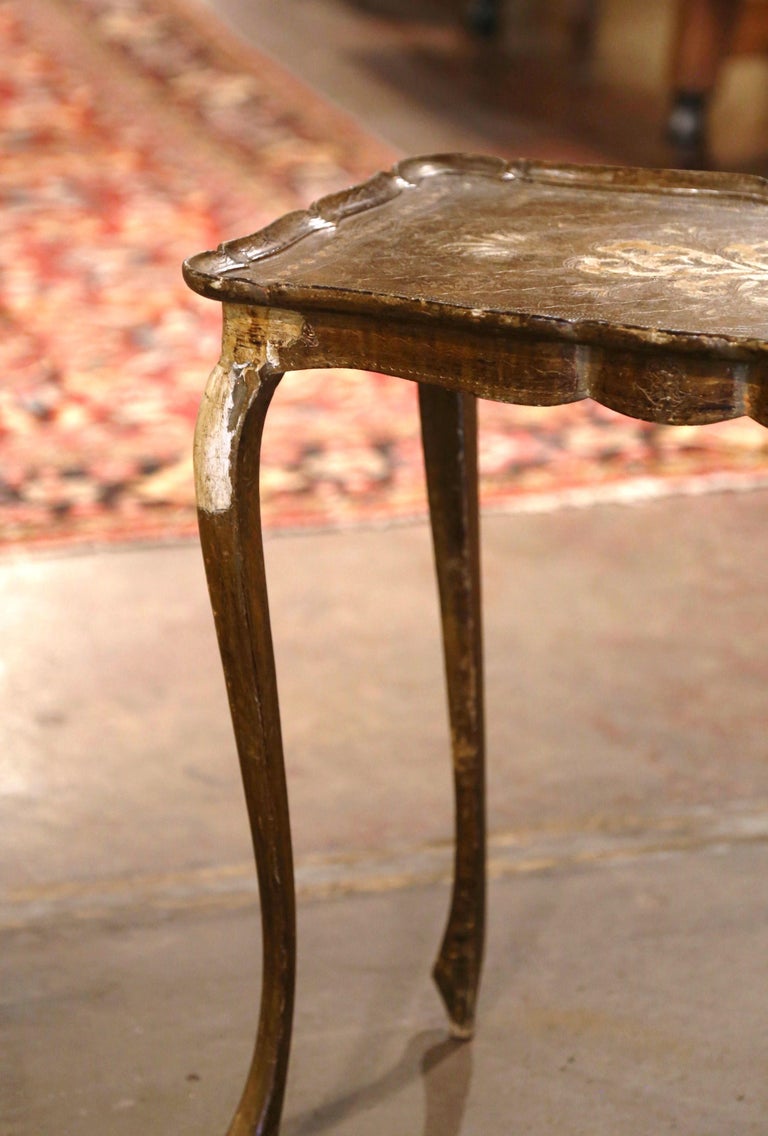 Vintage Italian Venetian Carved and Hand Painted Side Table at 1stDibs