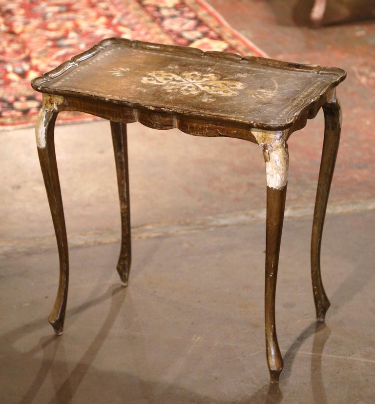 Vintage Italian Venetian Carved and Hand Painted Side Table at 1stDibs