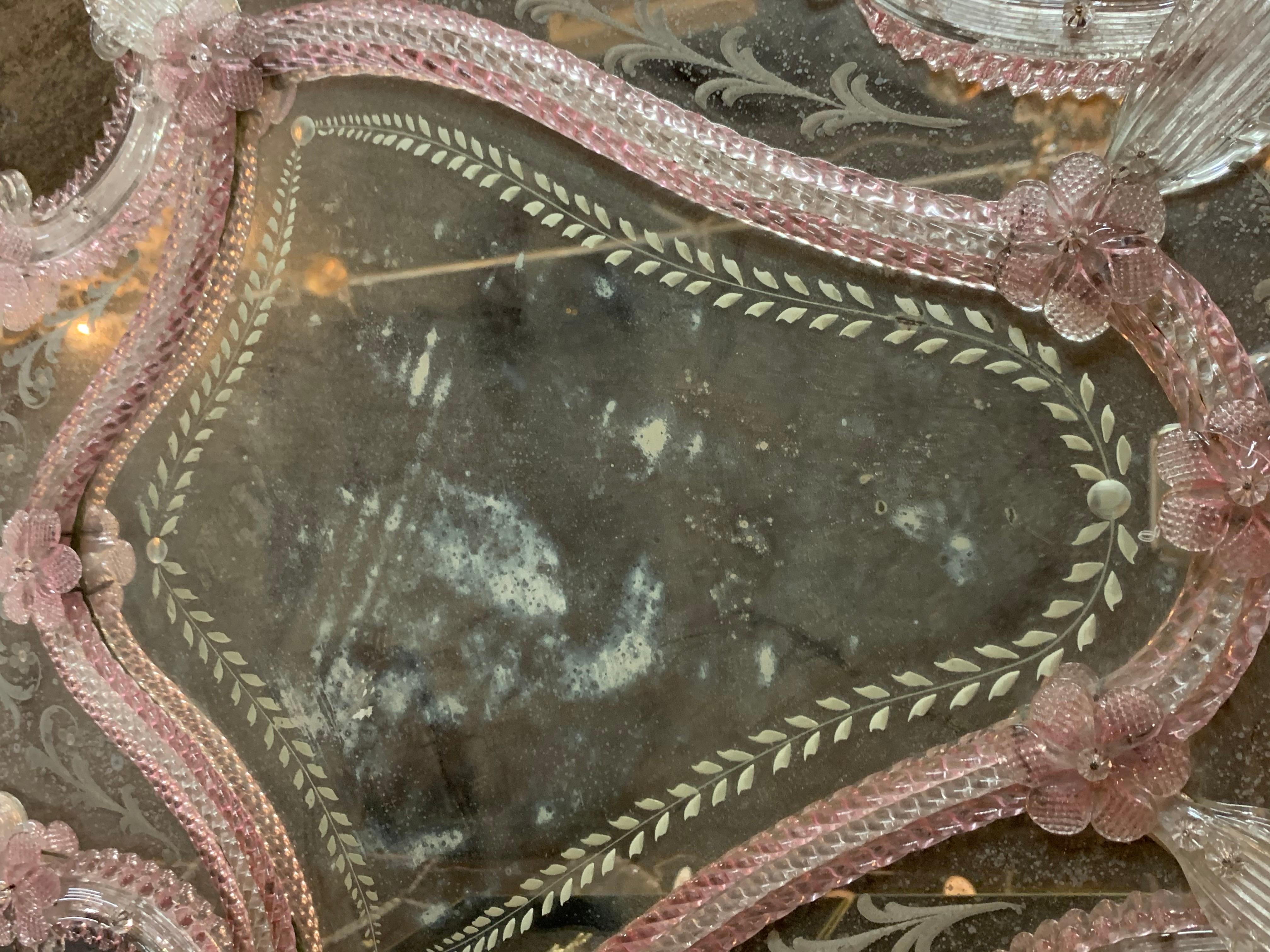 Vintage Italian Venetian Powder Room Mirror at 1stDibs