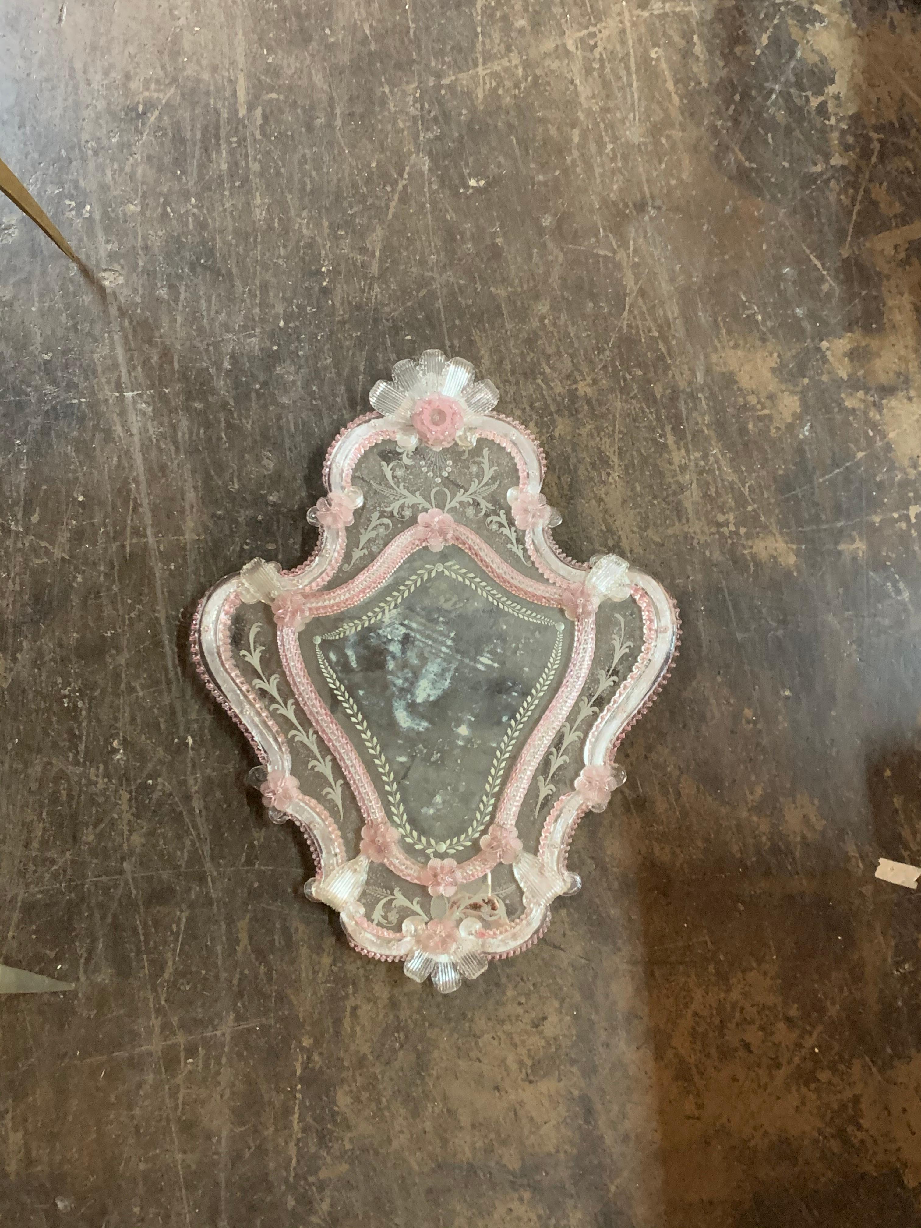 Vintage Italian Venetian Powder Room Mirror at 1stDibs