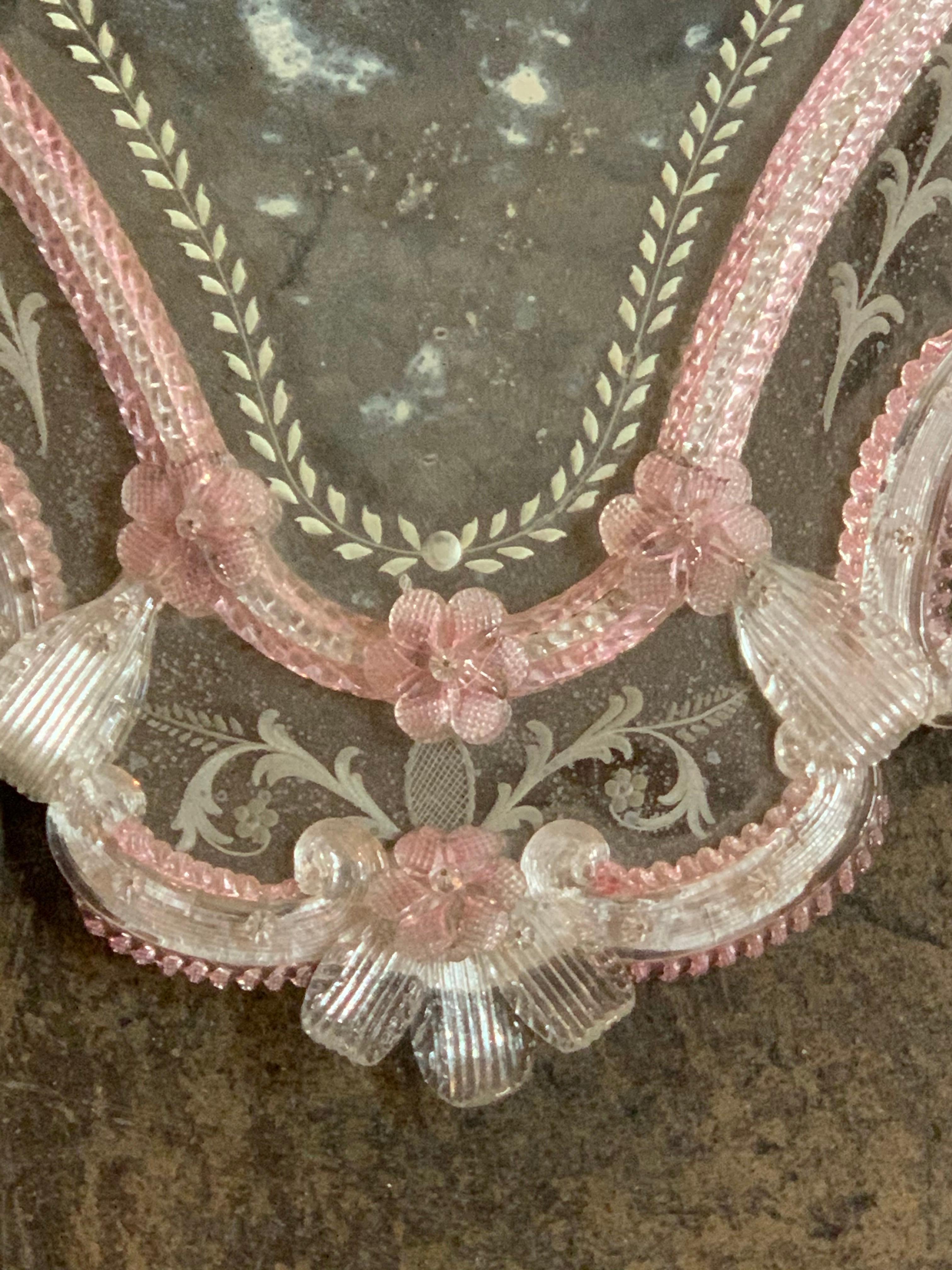 Vintage Italian Venetian Powder Room Mirror at 1stDibs