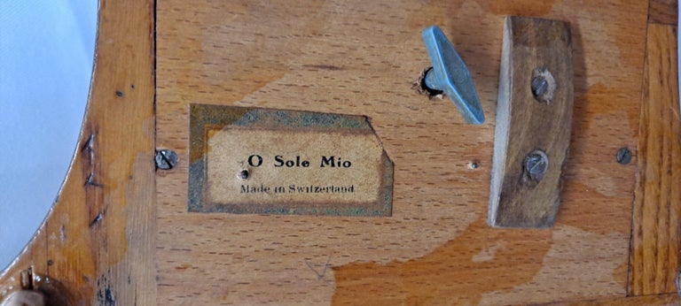 Vintage Italian Wood Inlay Tray w/Music box For Sale at 1stDibs