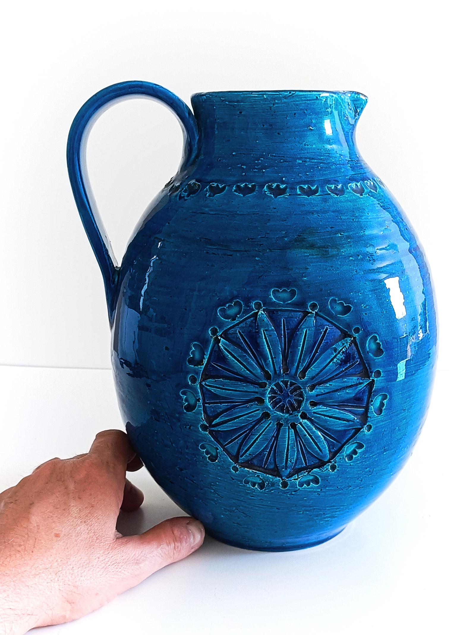 Vintage Italian XL Bitossi by Aldo Londi Rimini Blu Signed Ceramic ...