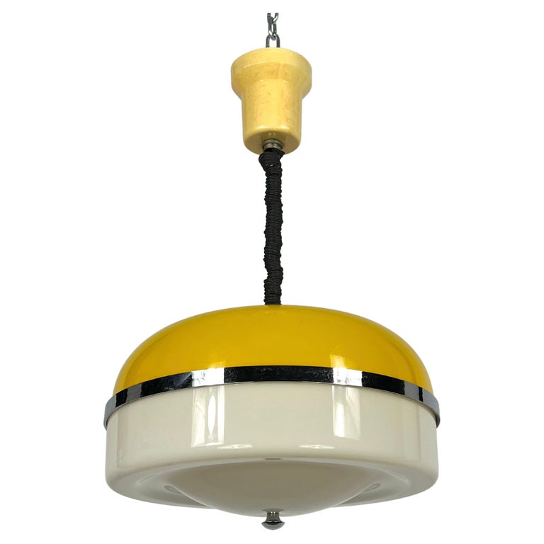 Vintage Italian Yellow and White Perspex Hanging Lamp from 60s For Sale ...