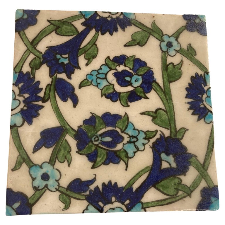 Vintage Iznik Topkapi Ceramic Tile Handcrafted in Turkey For Sale at ...