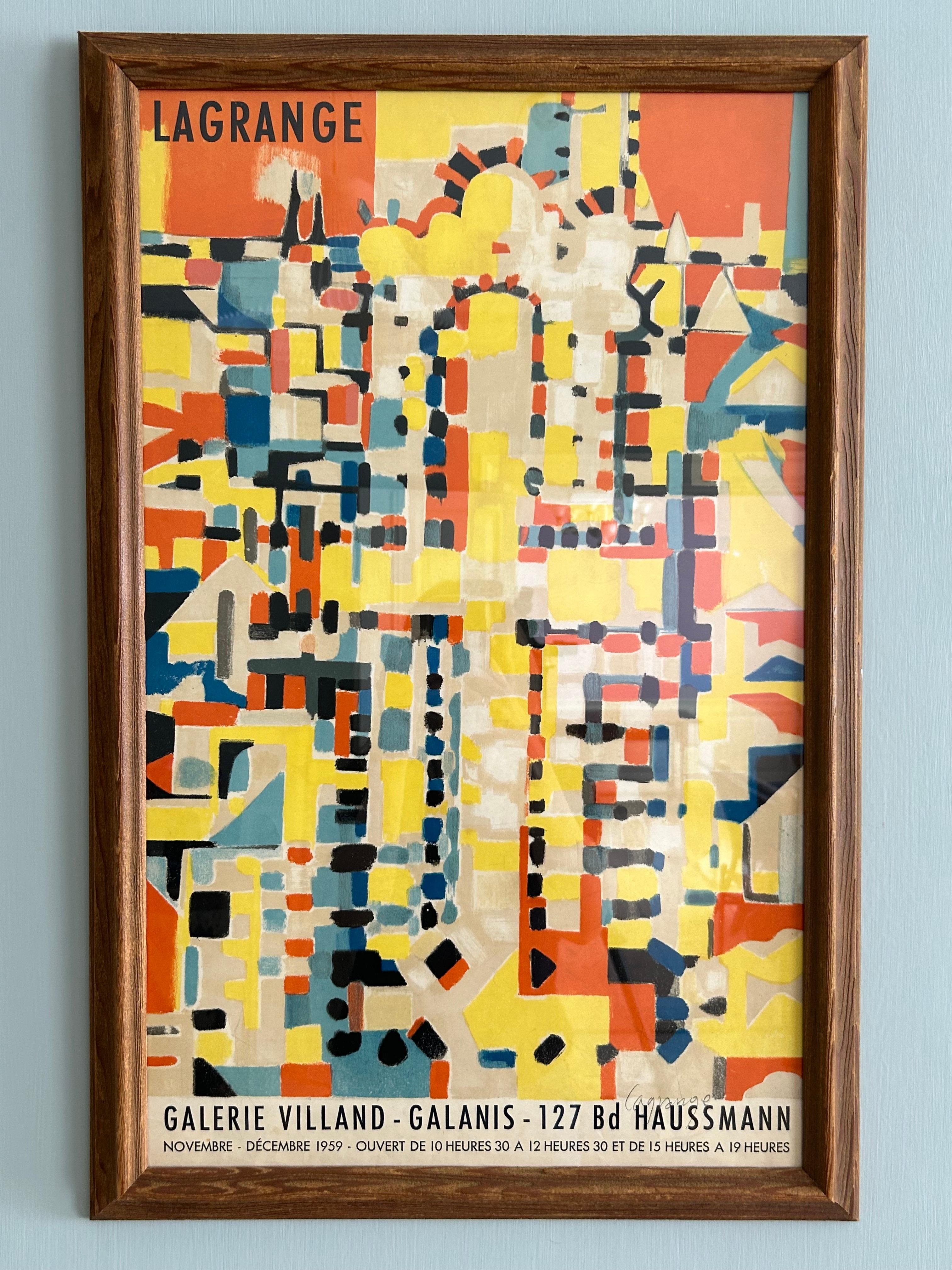 Vintage Jacques Lagrange Galerie Villand Exhibition Poster, France ...