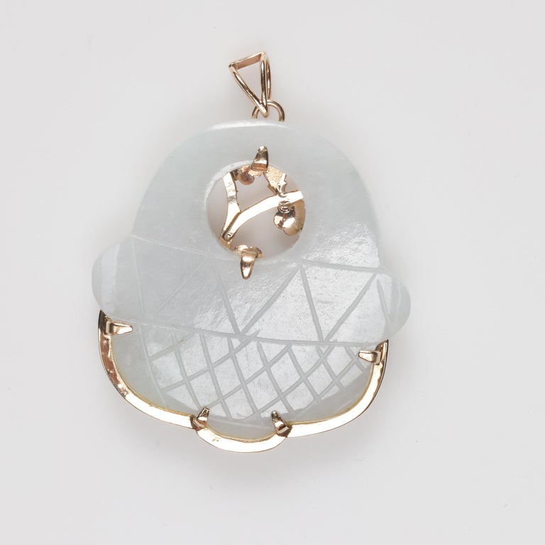 Vintage Jade Pendant Certified Untreated For Sale at 1stDibs