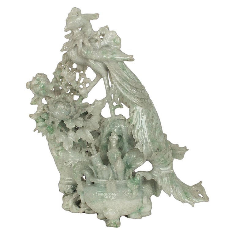 Vintage Jadeite Carving, China, 20th Century For Sale at 1stDibs