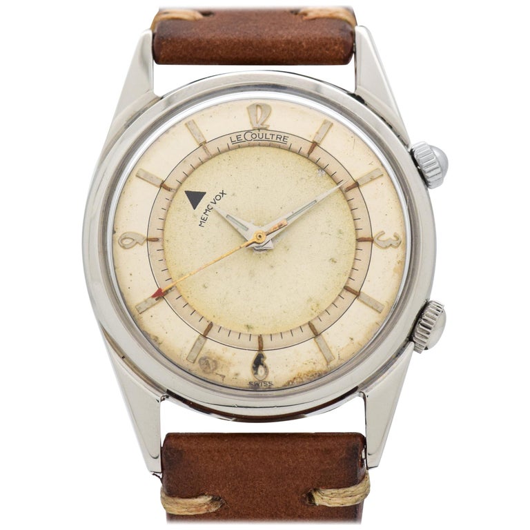 Vintage Jaeger LeCoultre Memovox Stainless Steel Watch, 1950s For Sale ...