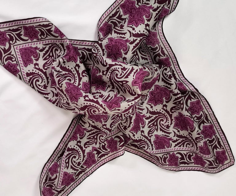 Vintage Jaeger silk scarf, Paisley print For Sale at 1stDibs