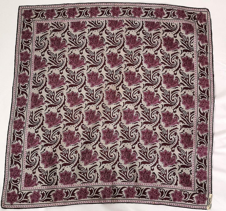Vintage Jaeger silk scarf, Paisley print For Sale at 1stDibs