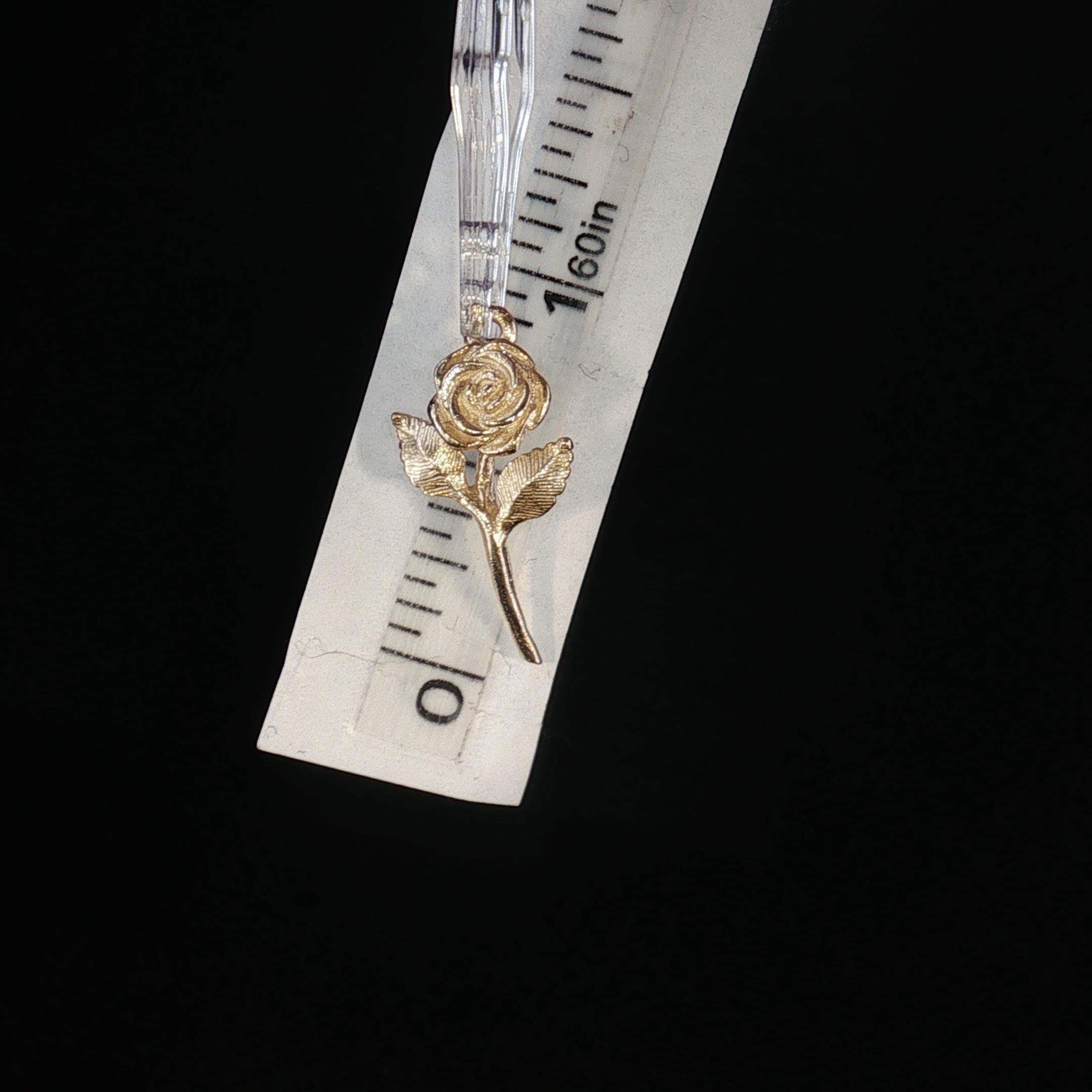 Vintage James Avery 14K Yellow Gold Rose Flower Charm Pendant Retired ...