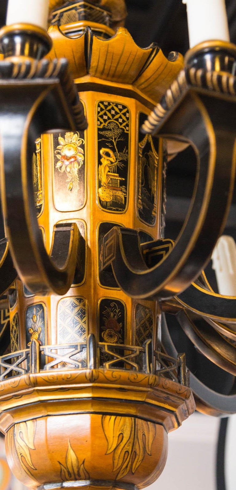 Vintage Jansen 12-Light Chinoiserie Chandelier at 1stDibs