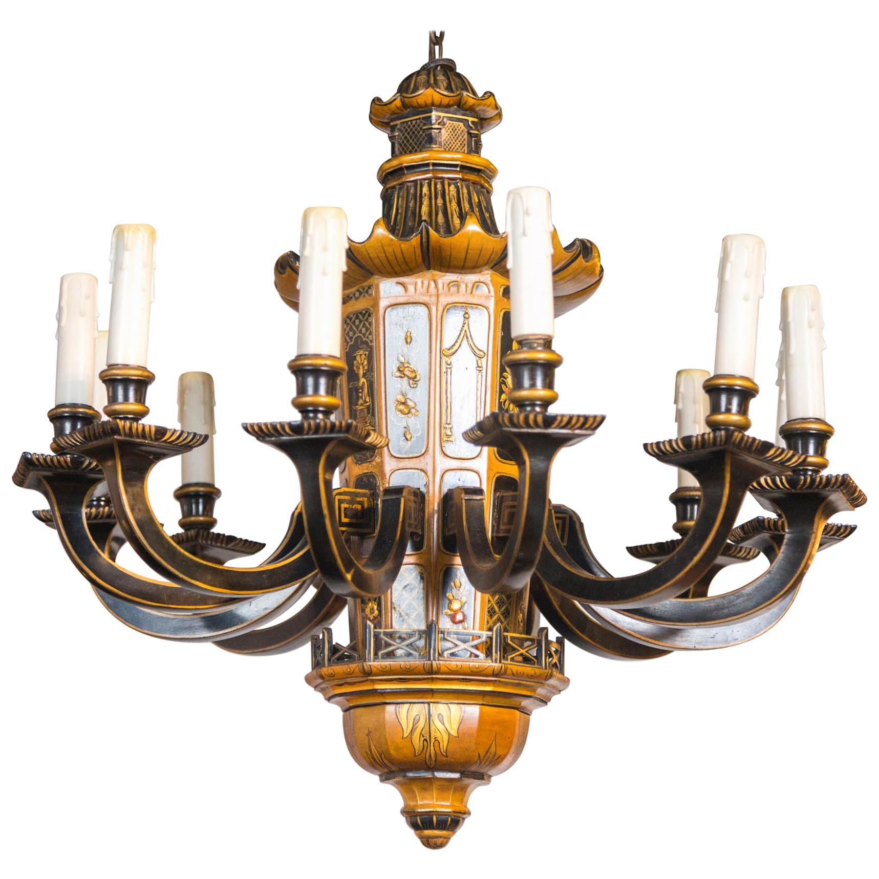 Vintage Jansen 12-Light Chinoiserie Chandelier at 1stDibs