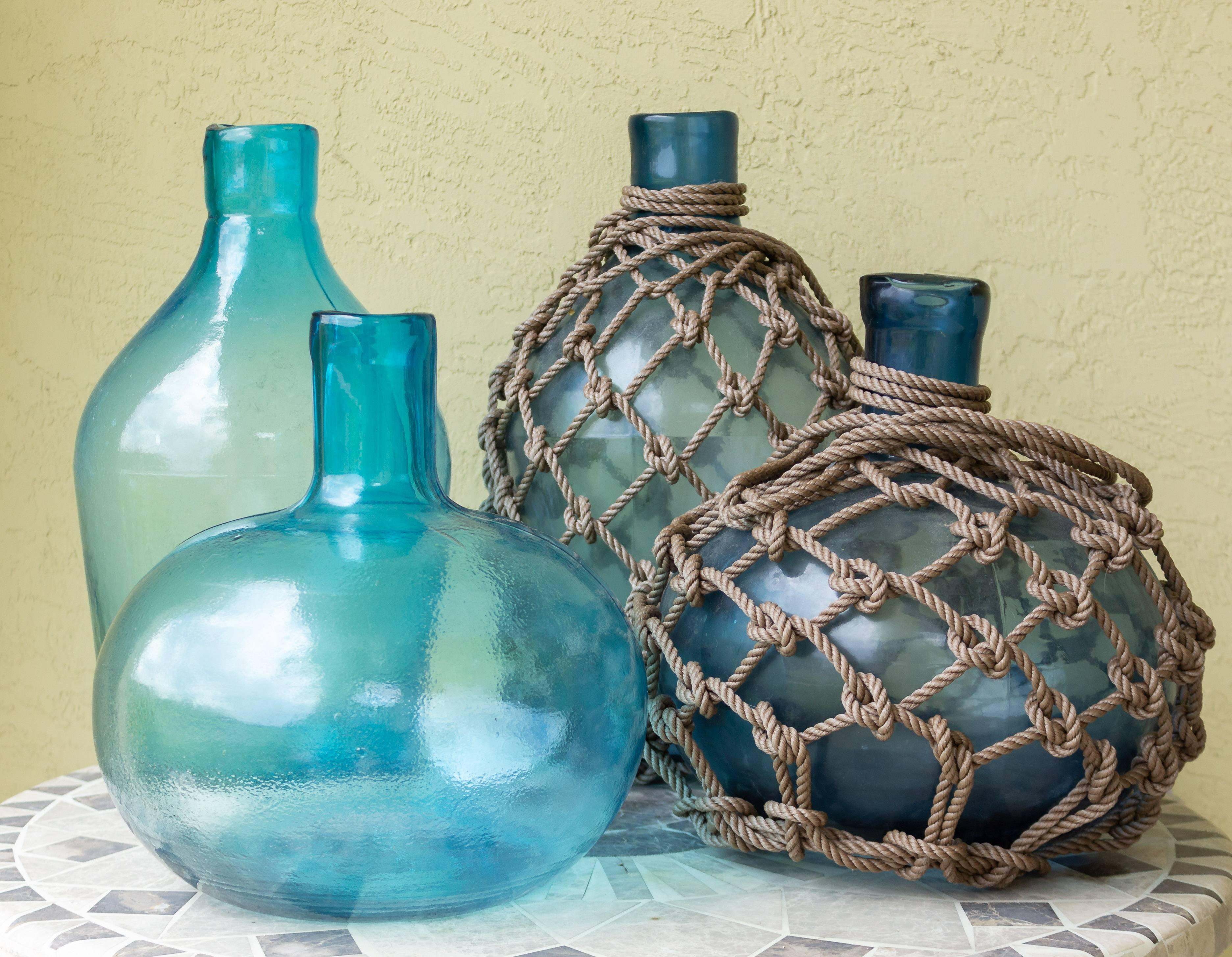 Vintage Japanese Blue Glass Bottles at 1stDibs | blue glass bottles ...