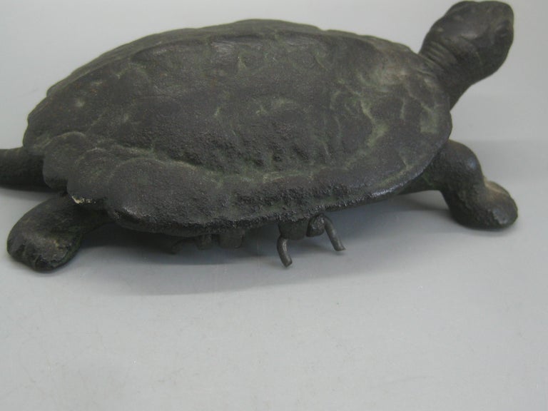Vintage Japanese Cast Iron Figural Turtle Trinket Stash Box Made in ...