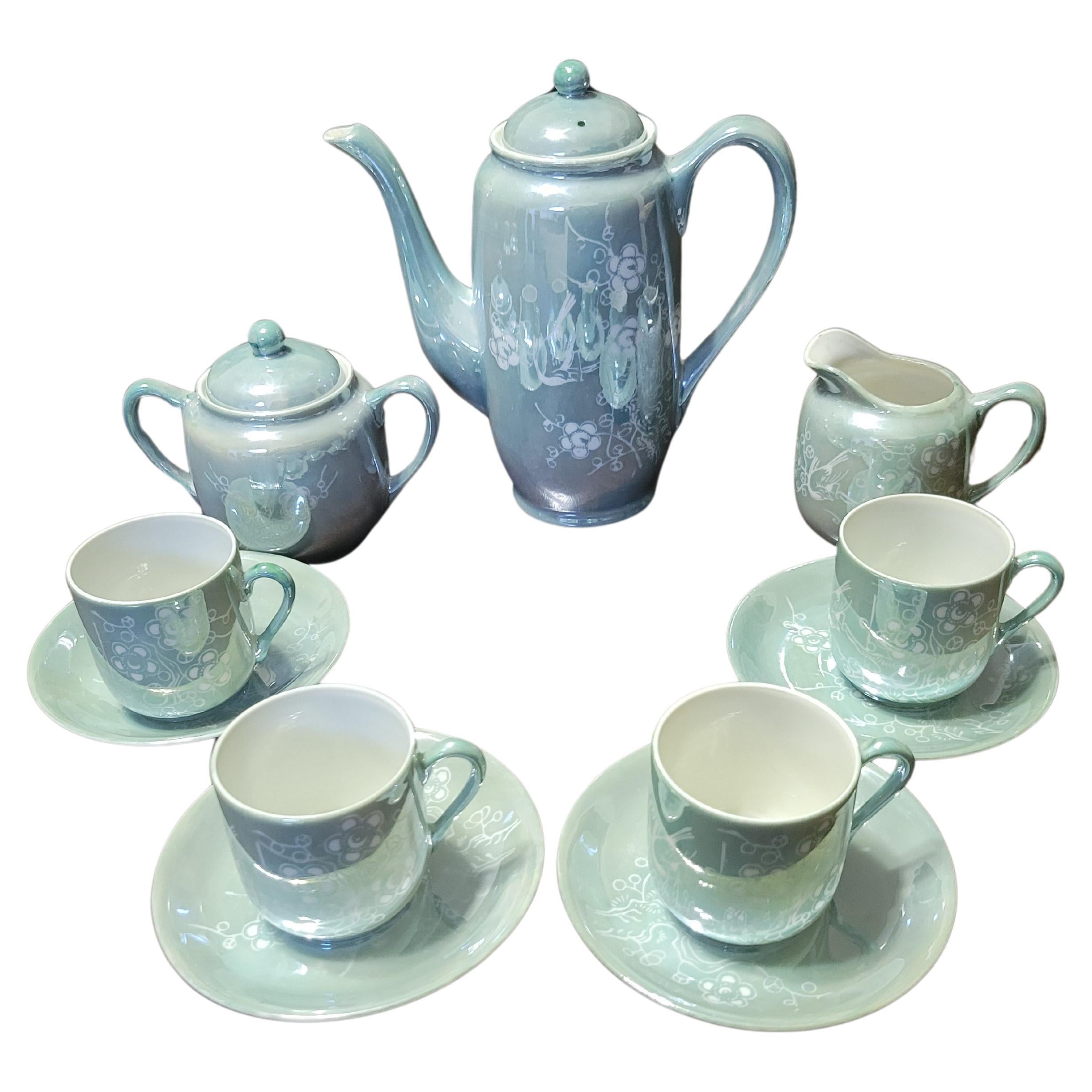 Vintage Japanese Lithophane Geisha Fine China Luster Espresso Set For ...