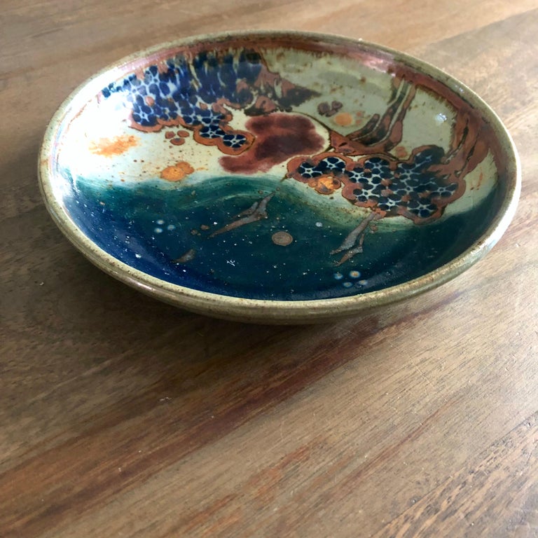Vintage Japanese Mashiko Ceramic Style Pottery Bowl / Charger For Sale ...